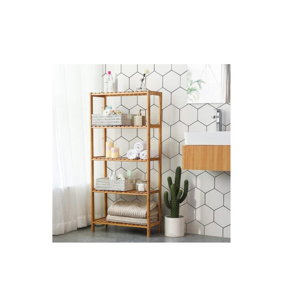 Songmics - Regal 60 cm x 130 cm, Bambus/Nature | DeinDeal