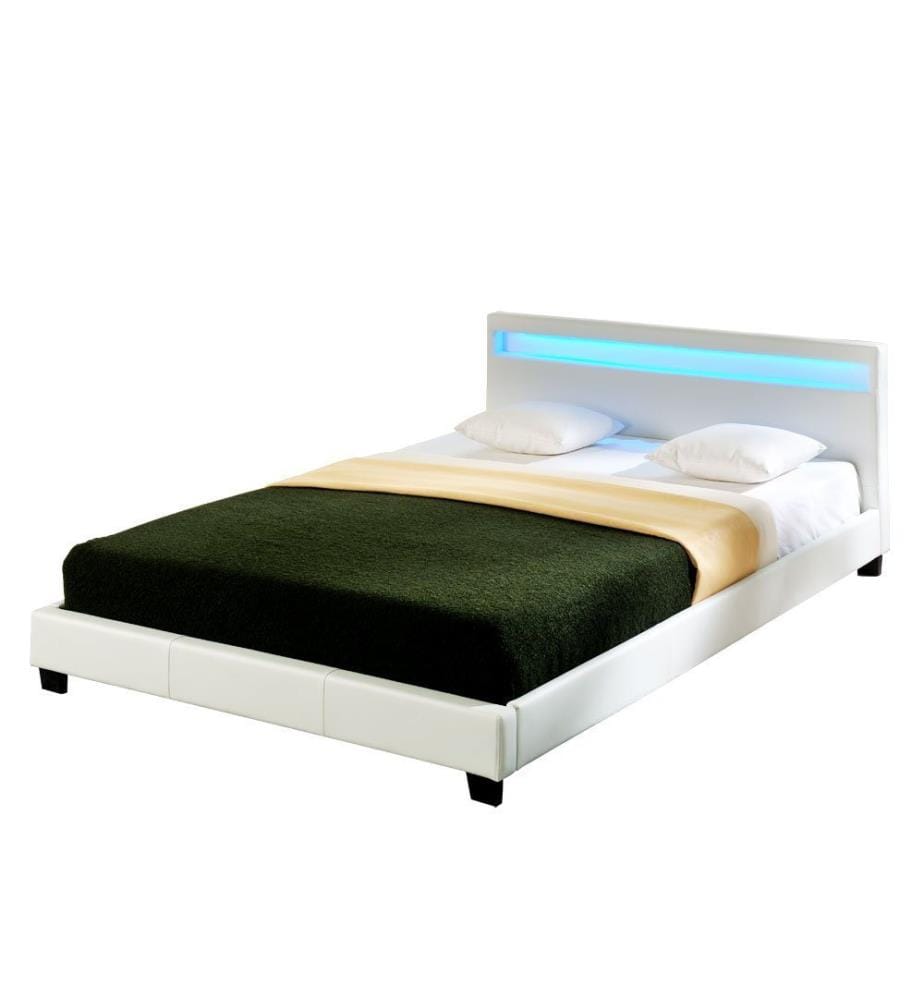 En.Casa Kunstlederbett Paris mit LED RGB Beleuch… | DeinDeal