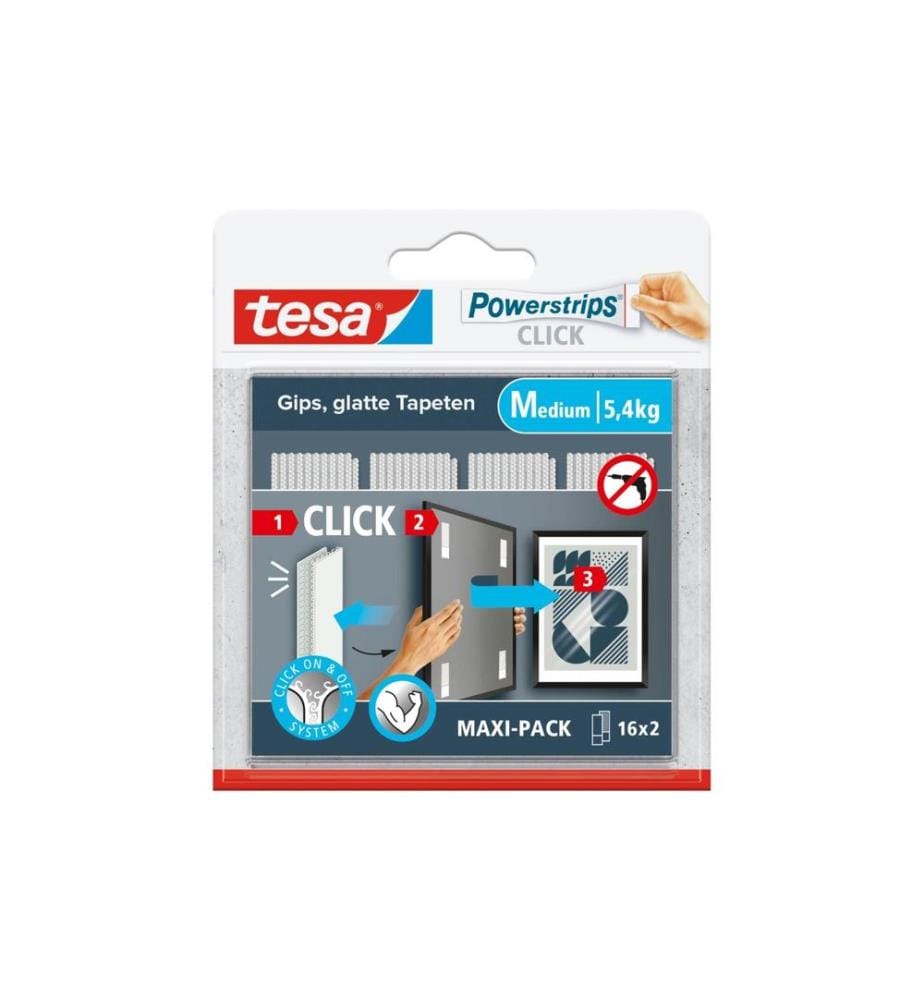 TESA - Montagestreifen Powerstrips CLICK Medium … | DeinDeal