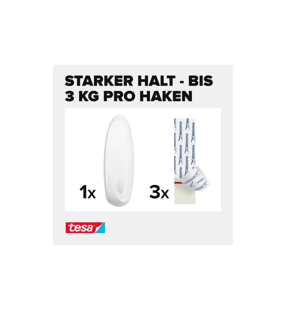 TESA - Klebehaken Powerstrips Haken XL Oval Weis… | DeinDeal