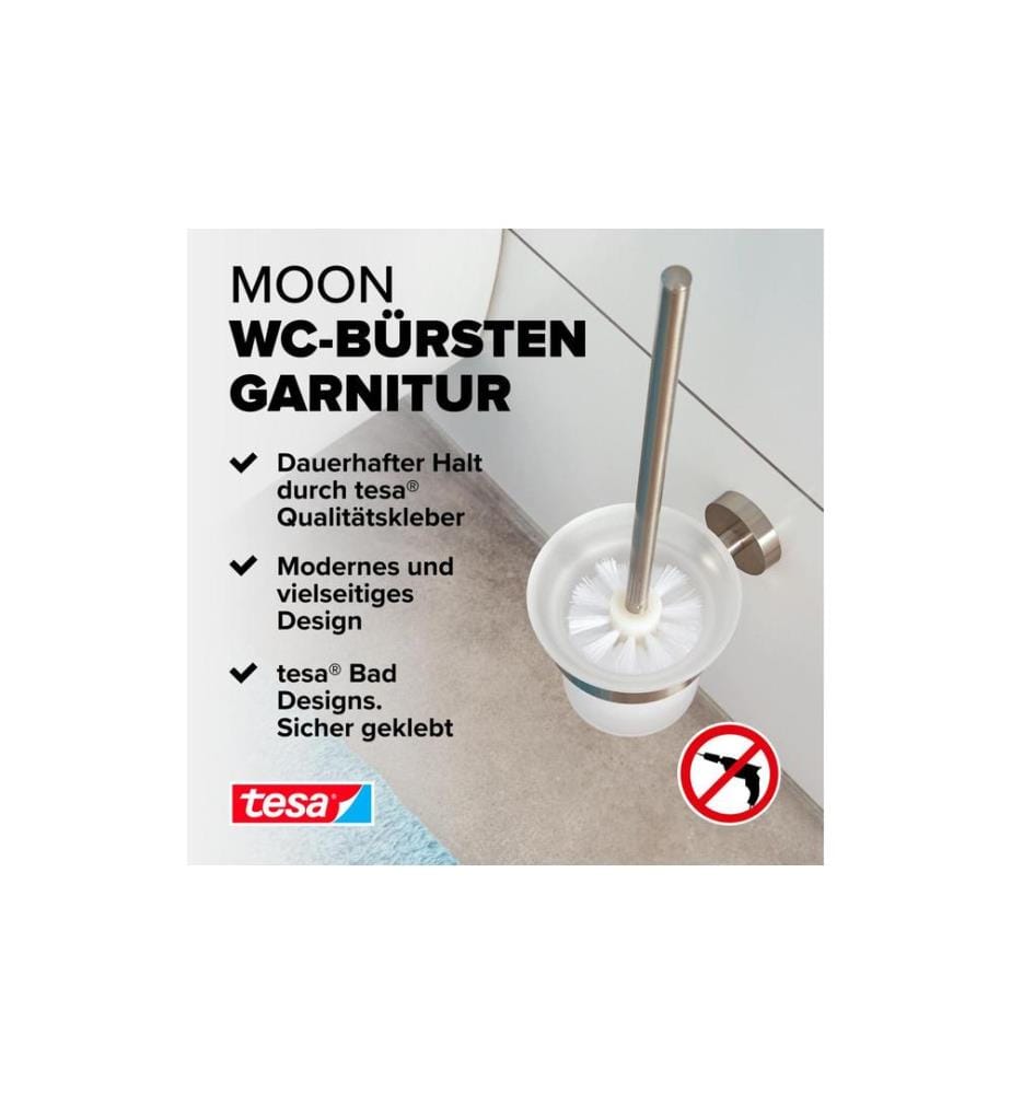 TESA - Toilettengarnitur Moon Weiss/Silber | DeinDeal