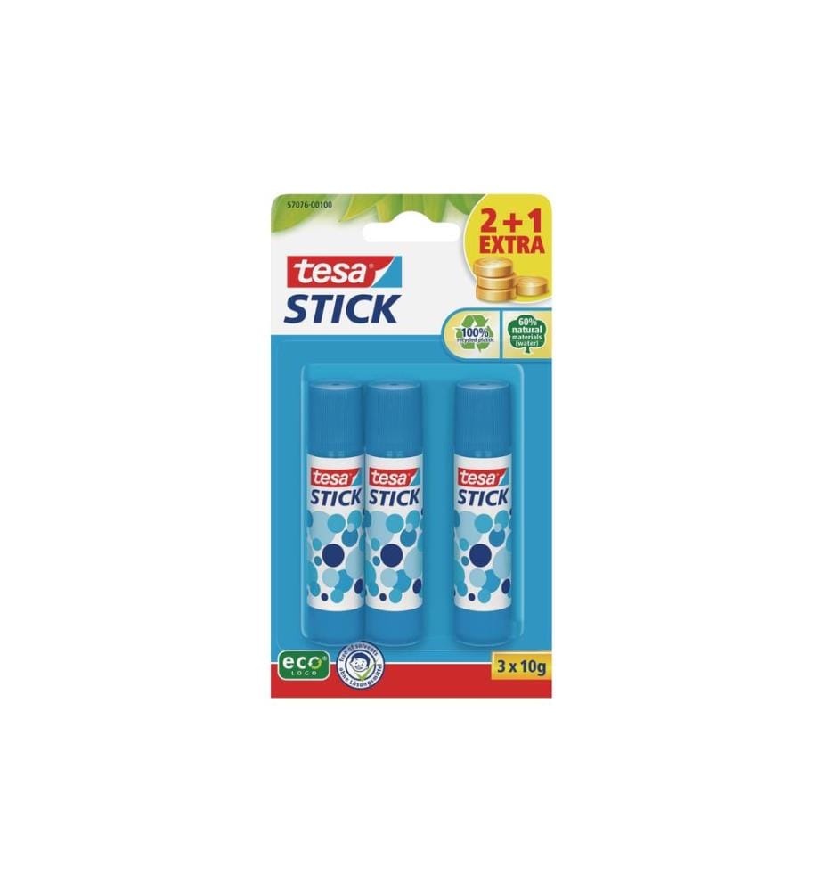 TESA - Klebestift-Set ecoLogo 3 Stück, Blau | DeinDeal
