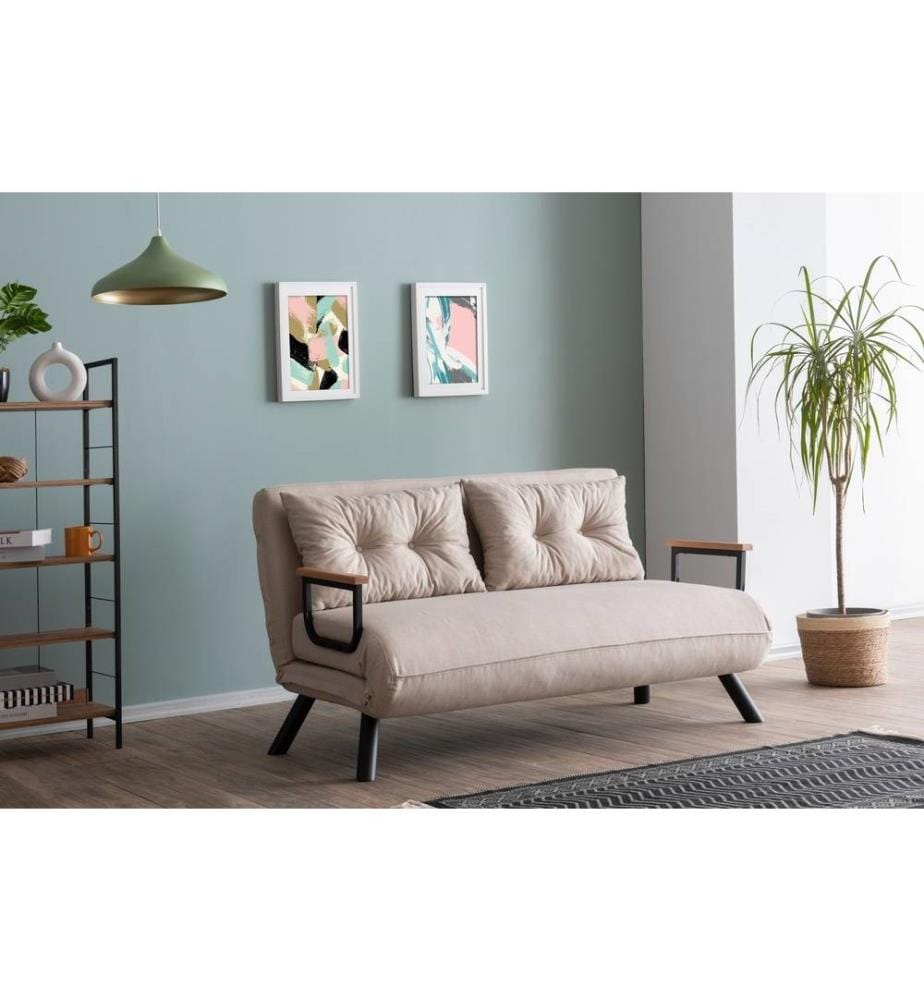 ATELIER DEL SOFA Sando 2-Sitzer Schlafsofa - Cre… | DeinDeal