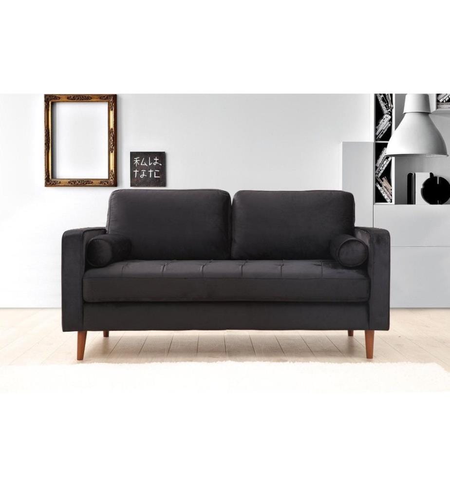 ATELIER DEL SOFA 2-Sitzer-Sofa, schwarz, Eiche, … | DeinDeal