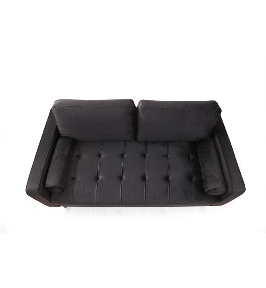 ATELIER DEL SOFA 2-Sitzer-Sofa, schwarz, Eiche, … | DeinDeal