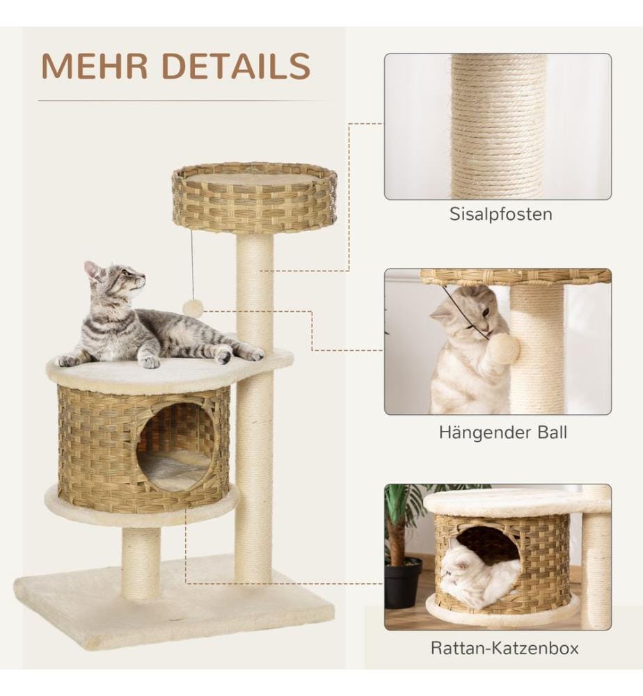 Jamb Kratzbaum Rattan Katzenbaum Kletterbaum Höh… | DeinDeal