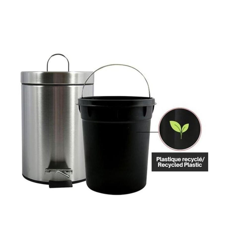 MSV - Treteimer 5 l, Silber/Grau | DeinDeal