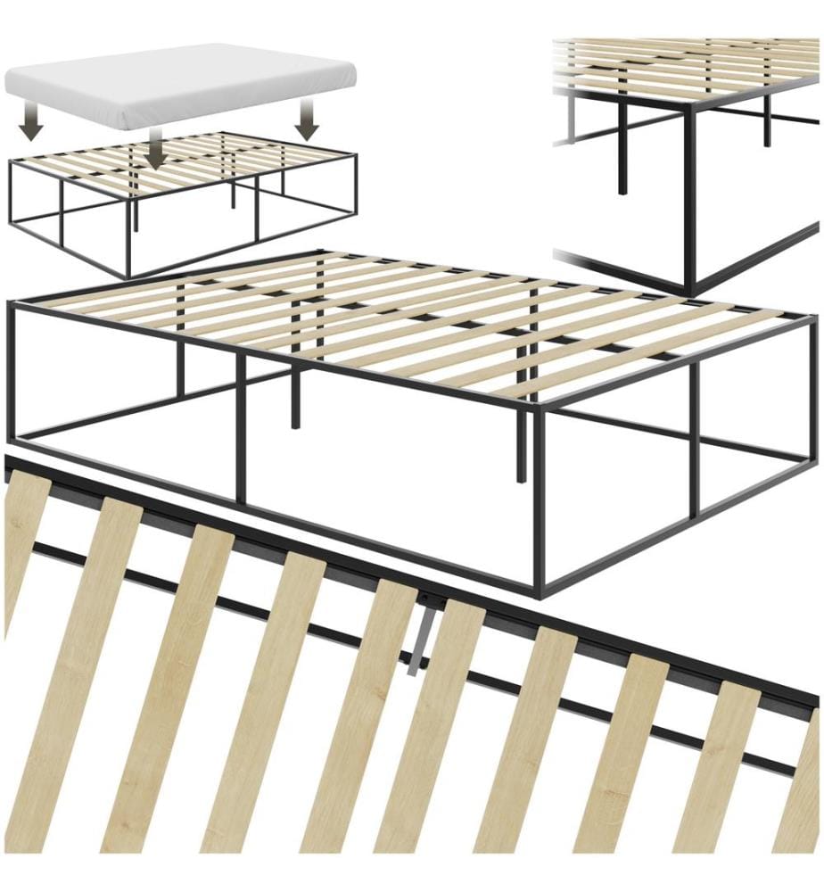 Metallrahmenbett Kyoto mit Lattenrost, 250 kg - … | DeinDeal