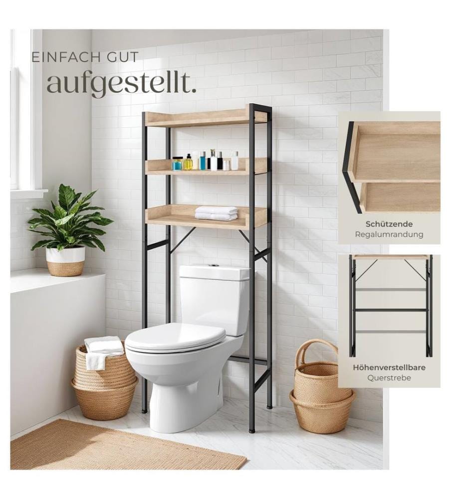 Badezimmerregal Seattle - 67 x 25 x 165,5 cm, In… | DeinDeal