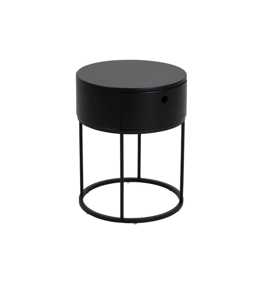 AC Design - Nachttisch Polo Ø 40 x 51 cm, Schwarz | DeinDeal
