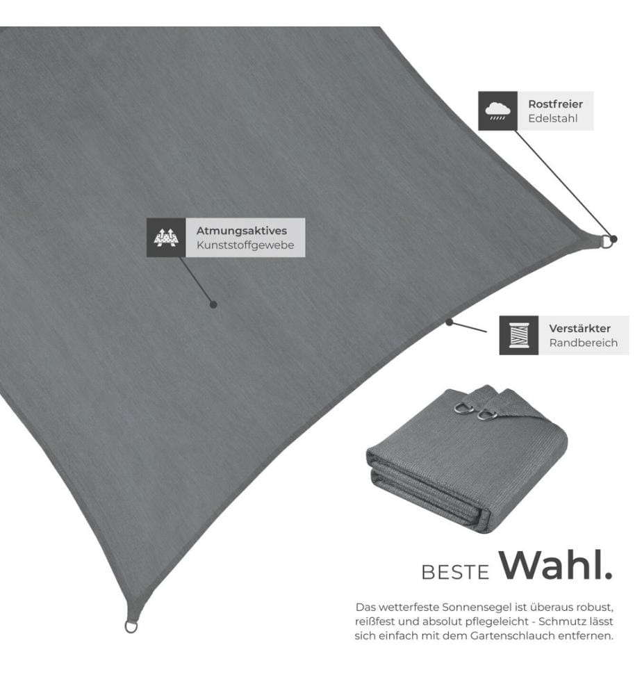 TecTake Sonnensegel Sunny, wetterfestes HDPE-Mat… | DeinDeal