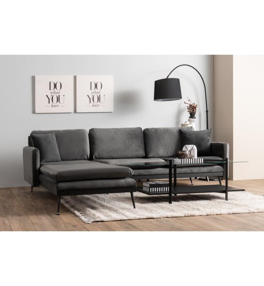 Hanah Home Ecksofa Reya - Anthrazit | DeinDeal