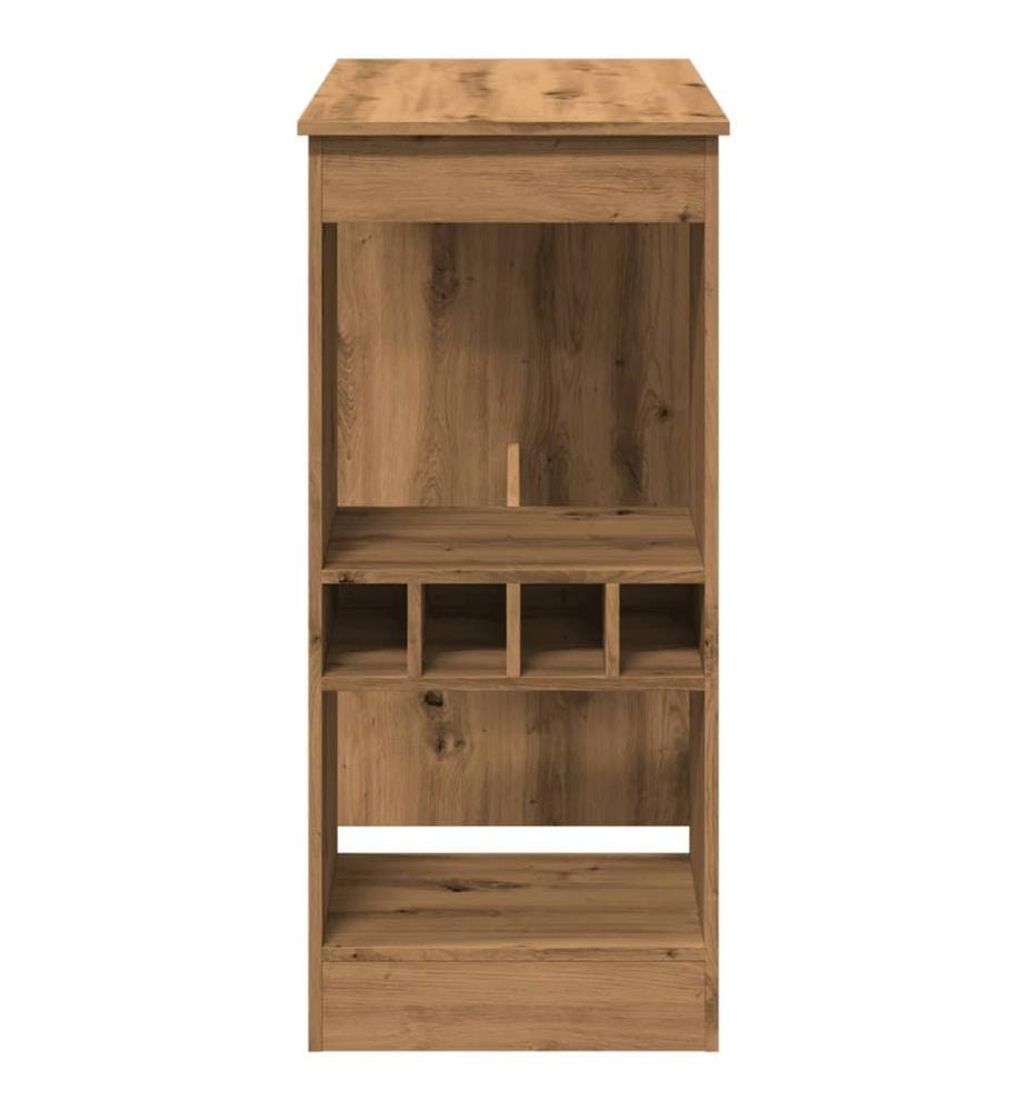 Table de bar avec étagères chêne artisanal bois … | DeinDeal